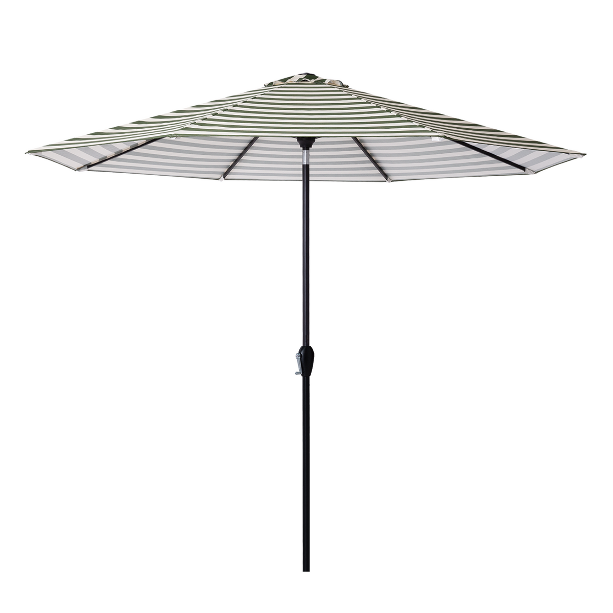 Tempera 10Ft Auto Tilt Flora Patio Umbrella Beige Green Stripe ...