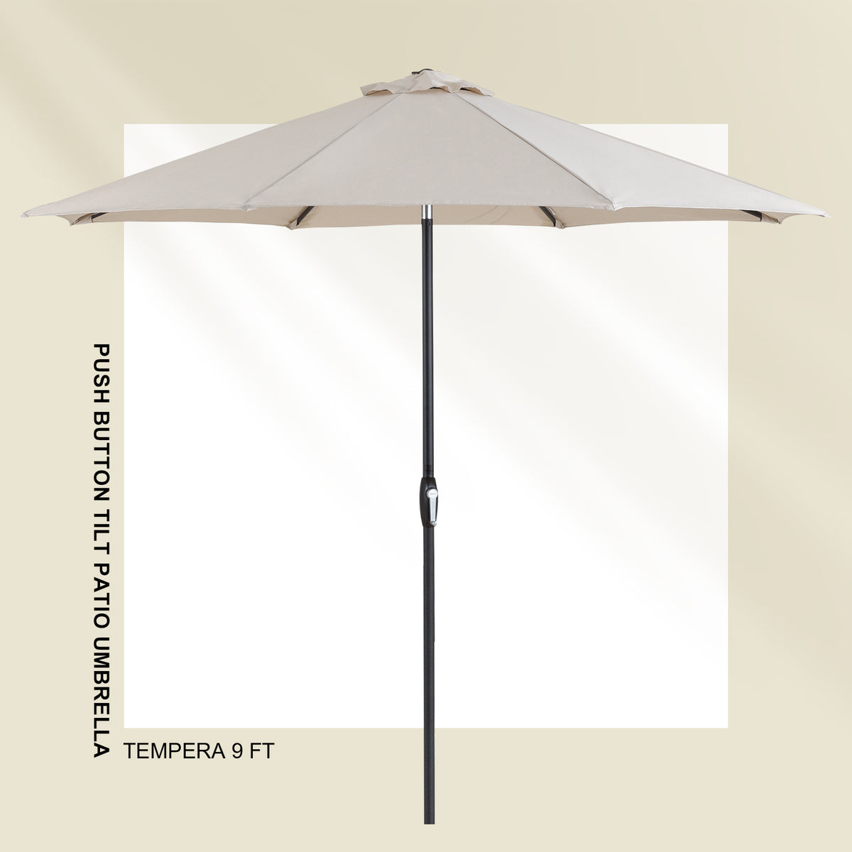 Tempera 9Ft Push Button Tilt Flora Patio Umbrella Beigs – Tempera Patio